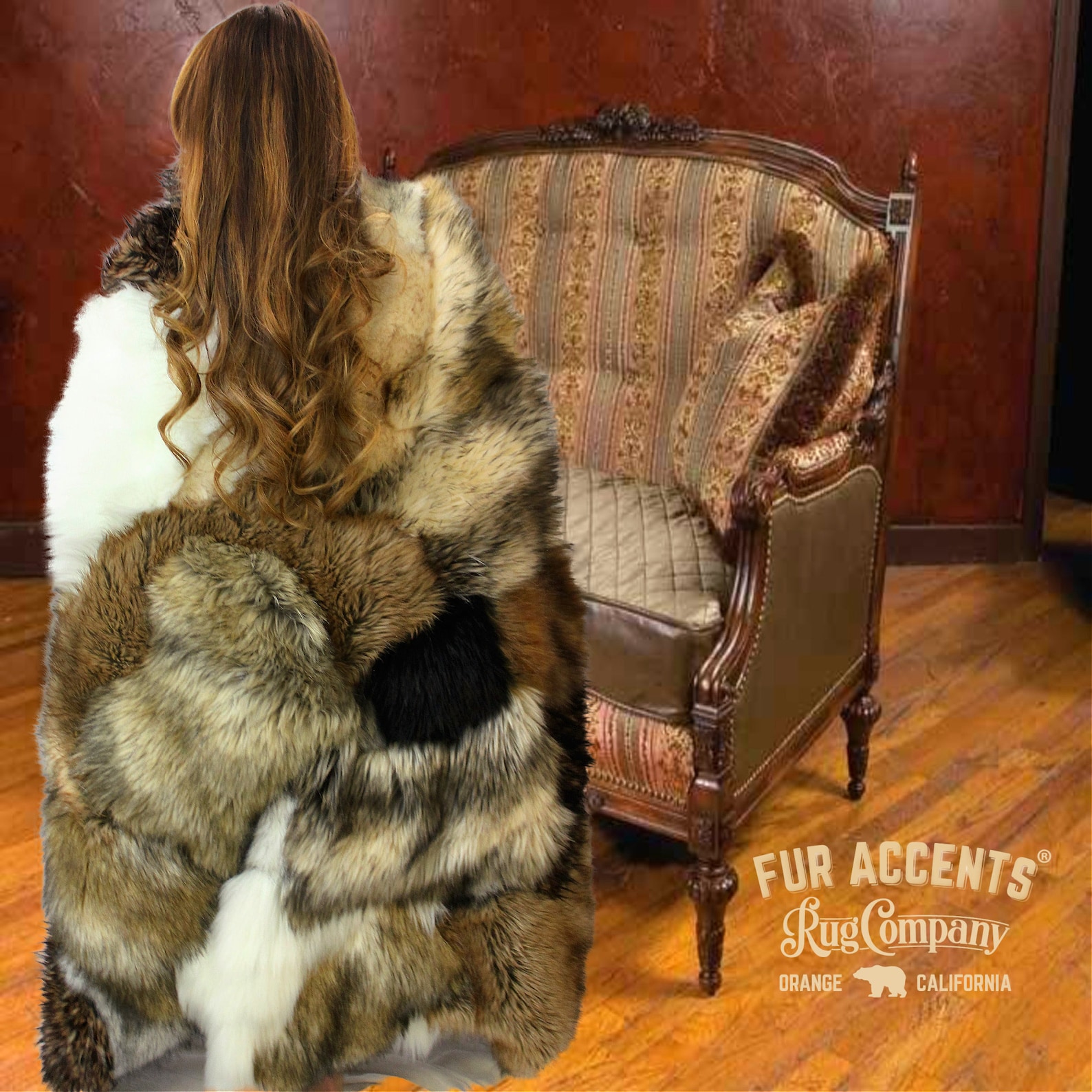 Extraordinary,patchwork Pieced Fur Chair Cover,rug,100% Animal Friendly ...