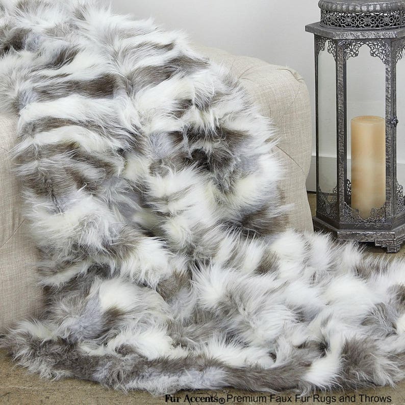 Plush Faux Fur Throw Blanket Bedspread Luxury Tibetan Fox - Etsy