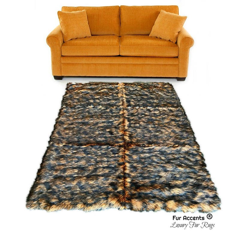 Plush Faux Fur Area Rug Wolverine Wolf Pieced Fur Soft - Etsy