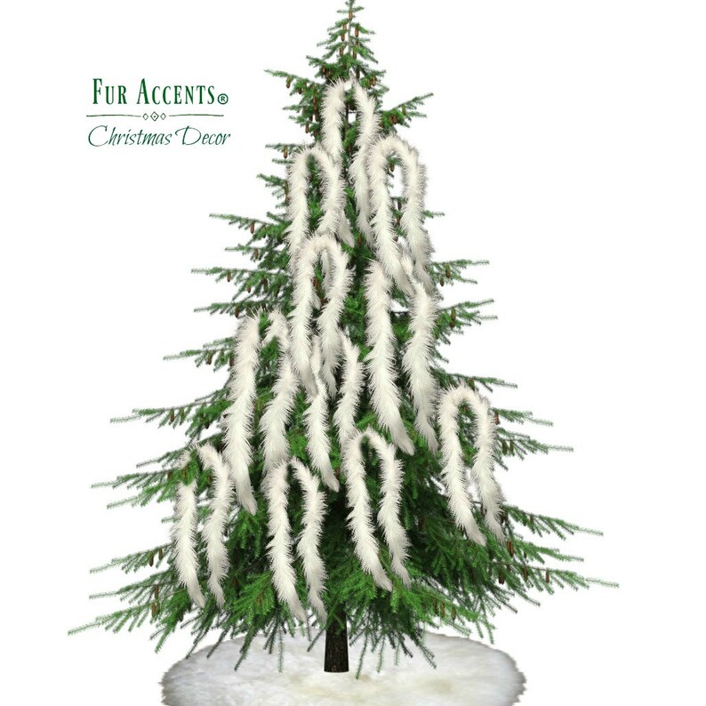 Faux Fur Christmas Tree Garland - Shaggy Faux Snow Sheepskin - Strand ...