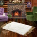 Faux Fur Bear Skin Throw Blanket, Wolf Tail Fringe, Rustic Cabin Decor ...