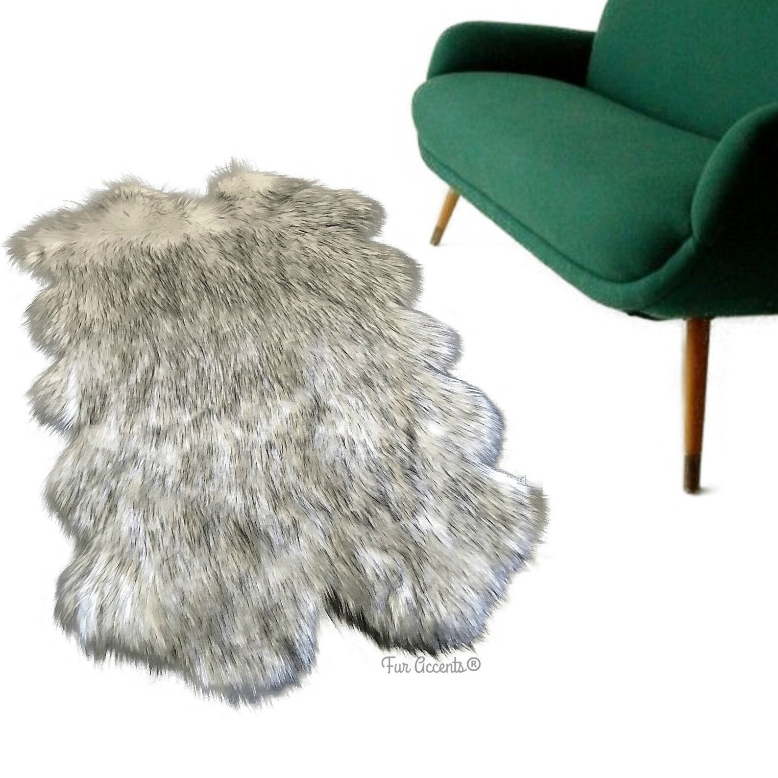 Extraordinary Faux Fur Sheepskin Area Rug - Quatro Design - Pelt Shape ...