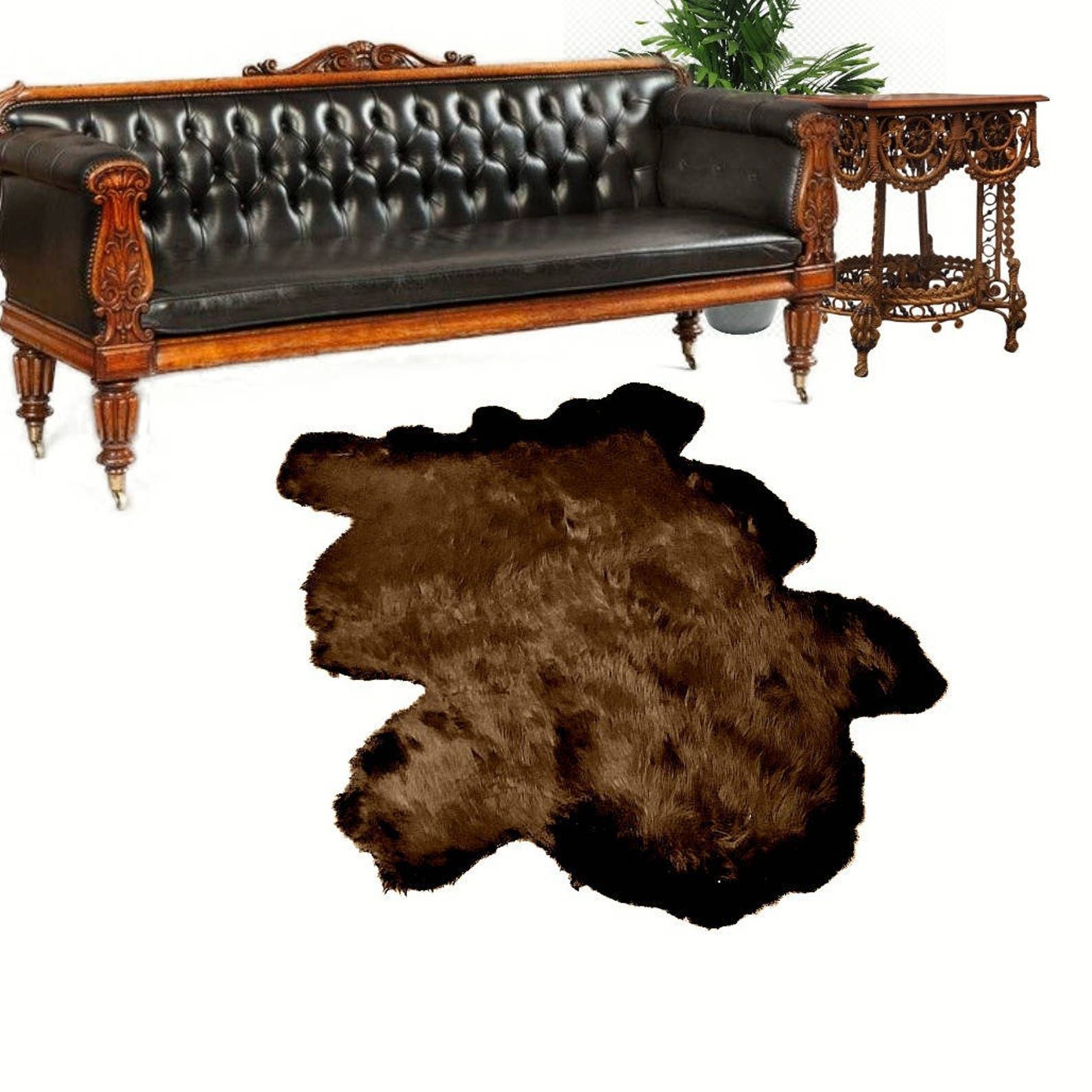 Plush Faux Fur Area Rug Luxury Fur Thick Buffalo Hide Bear - Etsy