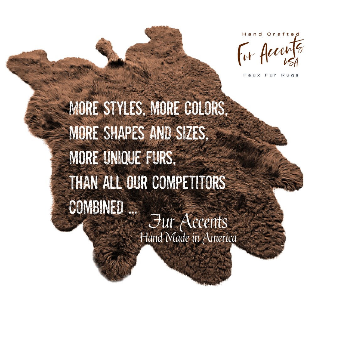 Lakota Buffalo Hide, Bear Skin Rug. Realistic. Faux Fur. Area Rug ...