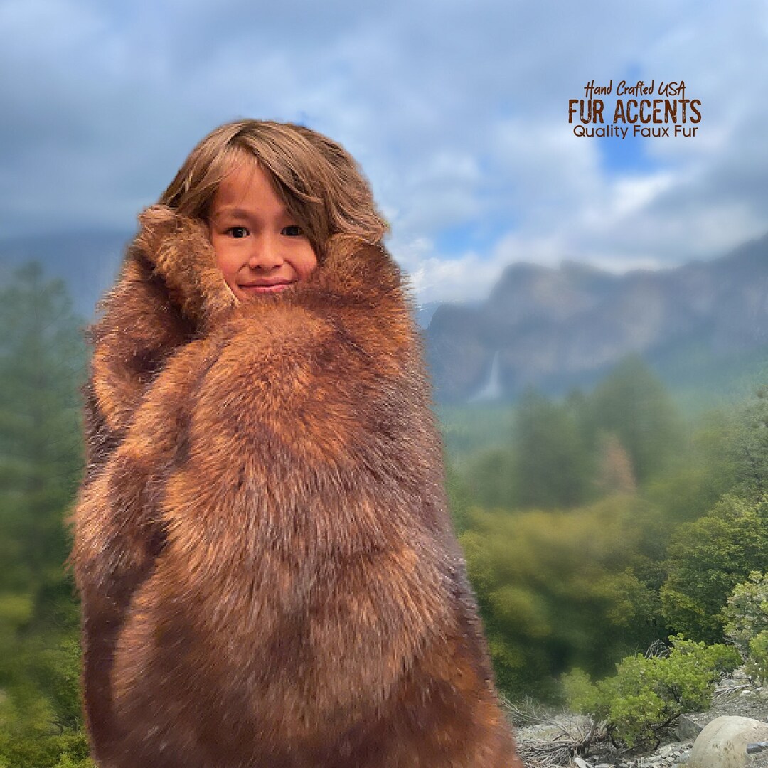 Faux Fur Throw Blanket, Soft, Adirondack Bear Skin, Realistic, Bedding ...