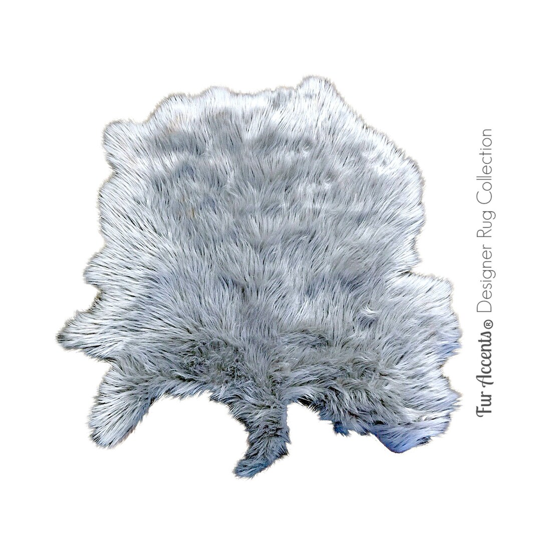 Plush Faux Fur Area Rug - New Sheepskin Pelt Shape Designer Throw Rug ...