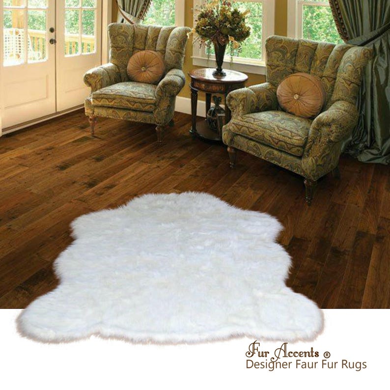Plush Faux Fur Area Rug Chubby Bear Skin Sheepskin - Etsy