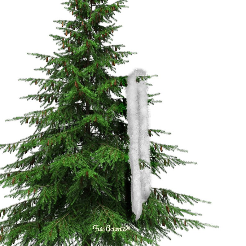 Faux Fur Christmas White Tree Garlandshaggy White Arctic - Etsy