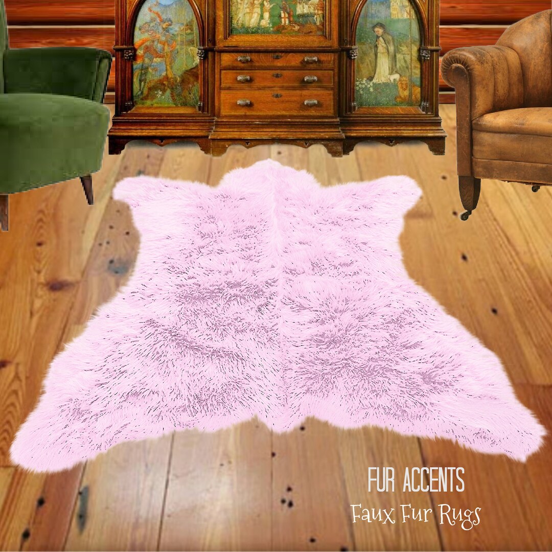 Bear Skin Rug. Realistic. Faux Fur. Area Rug. Lodge Cabin. Throw Rug ...