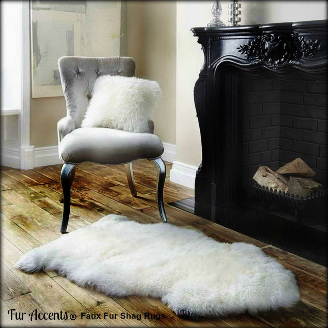 Plush Faux Fur Area Rug Luxury Fur Thick Shaggy Single Pelt - Etsy