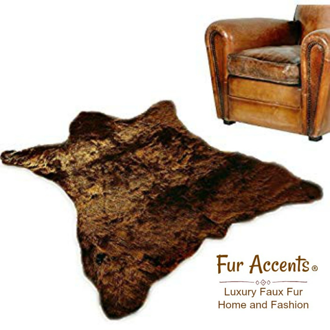 Brown Bear Skin Rug. Realistic. Faux Fur. Area Rug. Lodge - Etsy