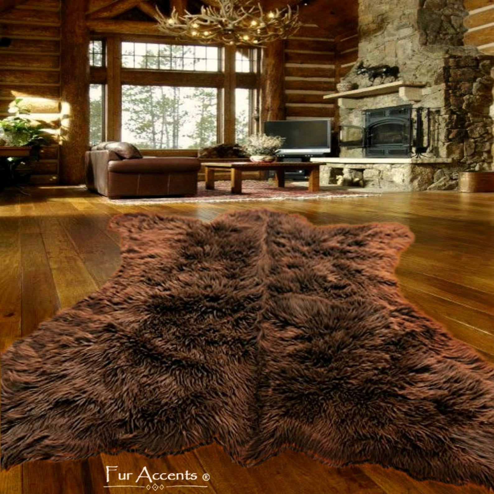 Brown Bear Skin Rug. Realistic. Faux Fur. Area Rug. Lodge - Etsy
