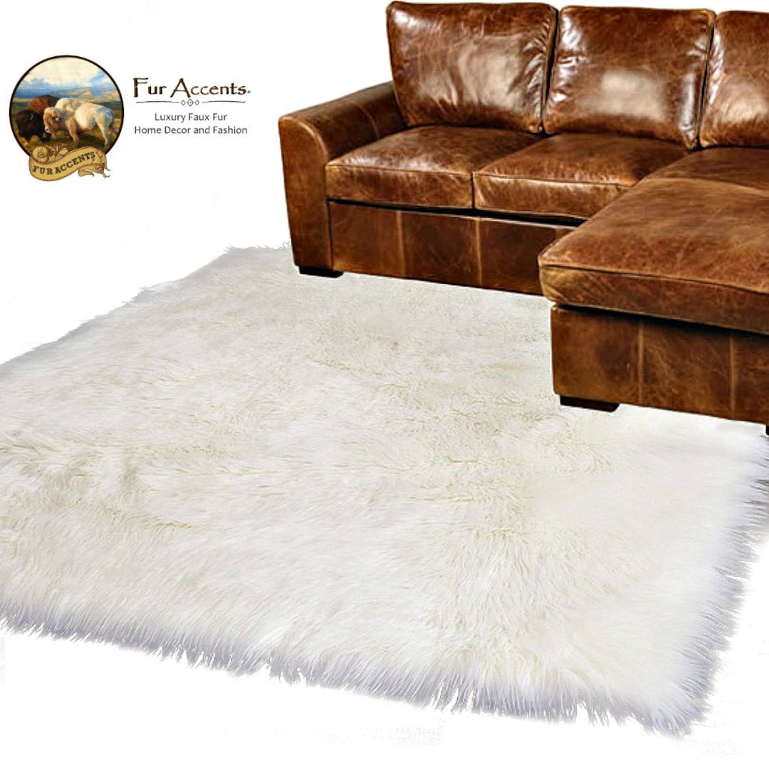 Plush Faux Fur Area Rug - Luxury Fur Soft, Thick White Shaggy Baby ...