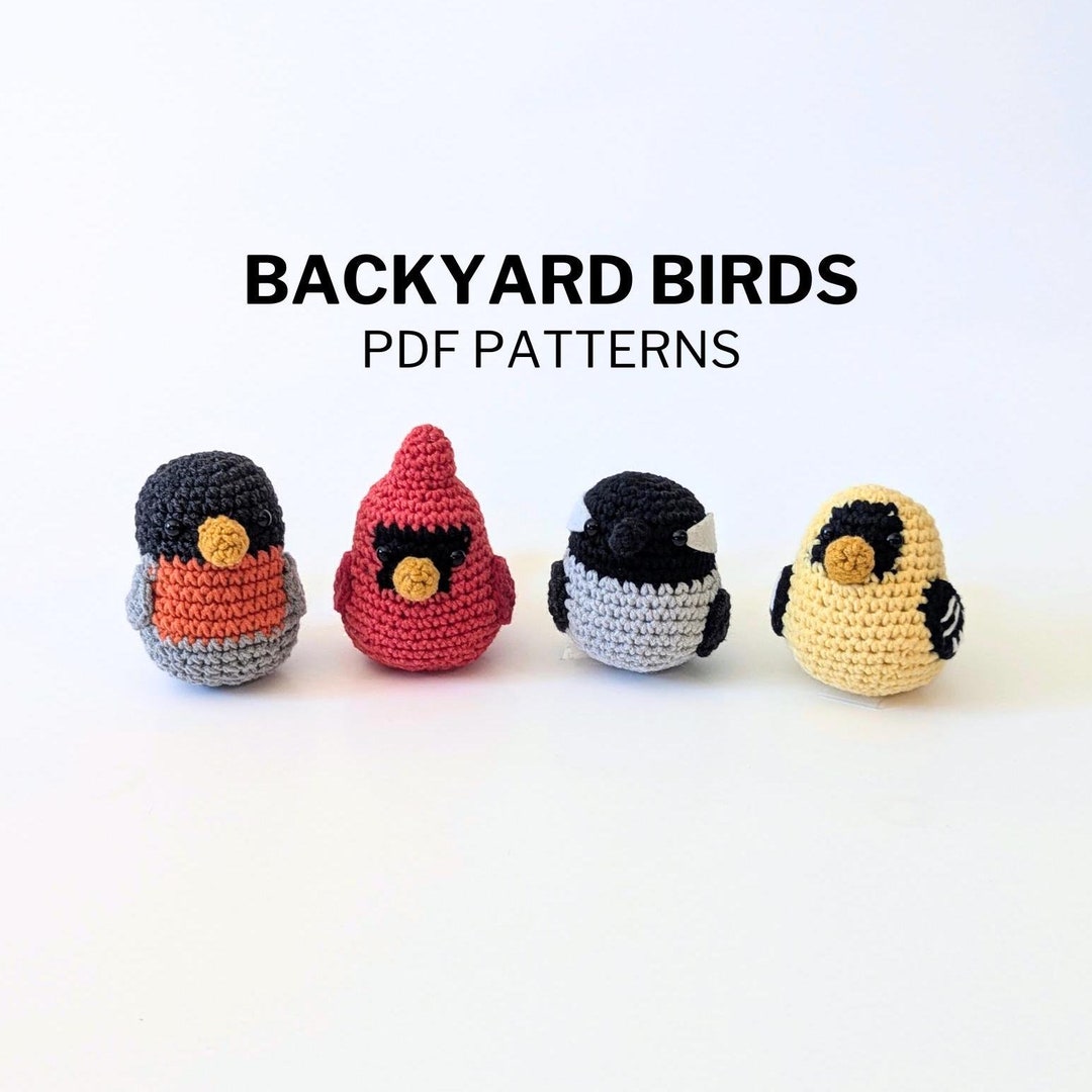 Backyard Bird Crochet Pattern Bundle – Chickadee, Cardinal, Goldfinch ...