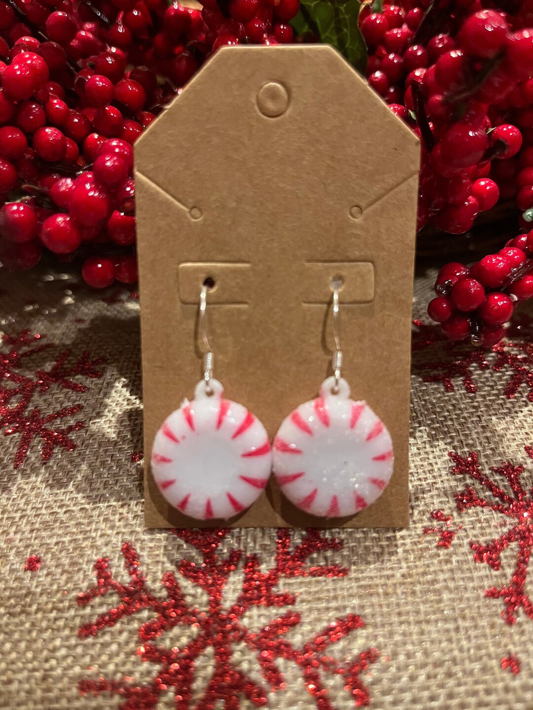 Christmas Peppermint Earrings Candy Starlite Mints - Etsy