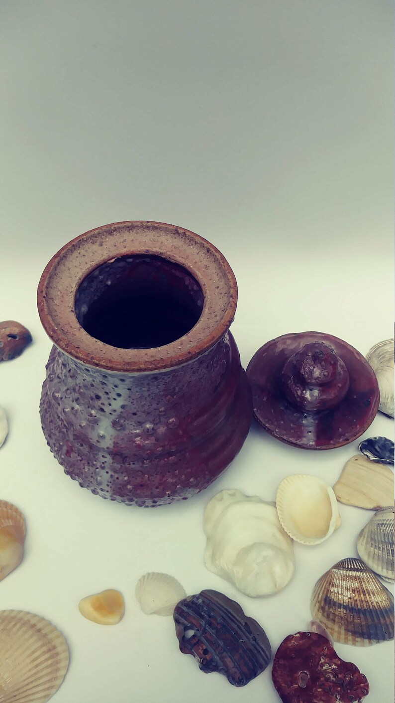 Stoneware Storage Jar, Strawberry Dream Jar, Tomato Lava Shino Glazed ...