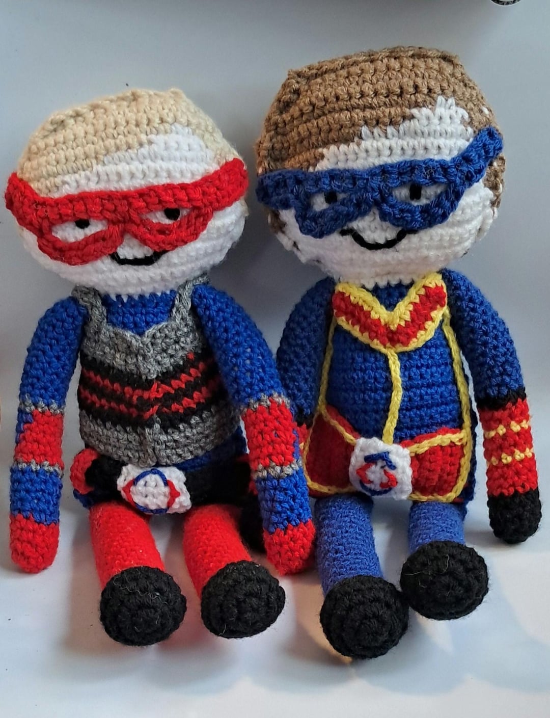 Crocheted Kid Danger & Captain Man Dolls - Handmade Toy Set - Etsy