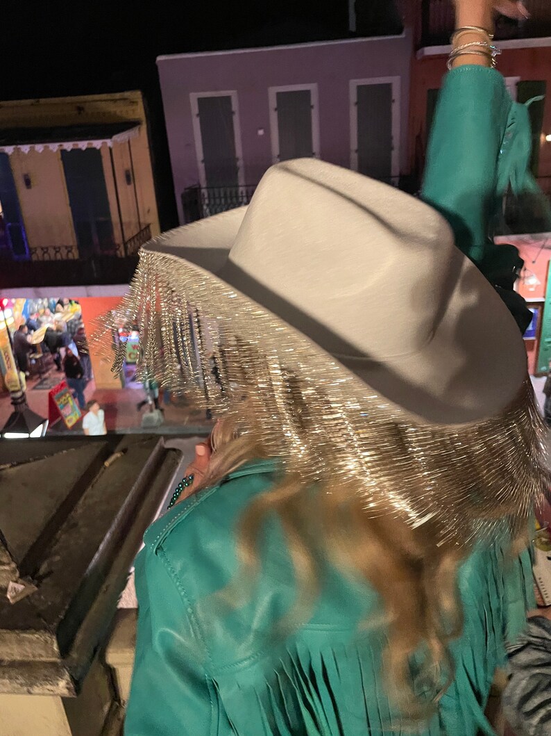 Rhinestone Fringe Hat | Etsy