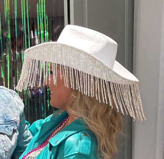 Rhinestone Fringe Hat | Etsy