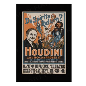 Houdini Mysterious and Magical Digital Wall Art Set of 3 Vintage Poster ...