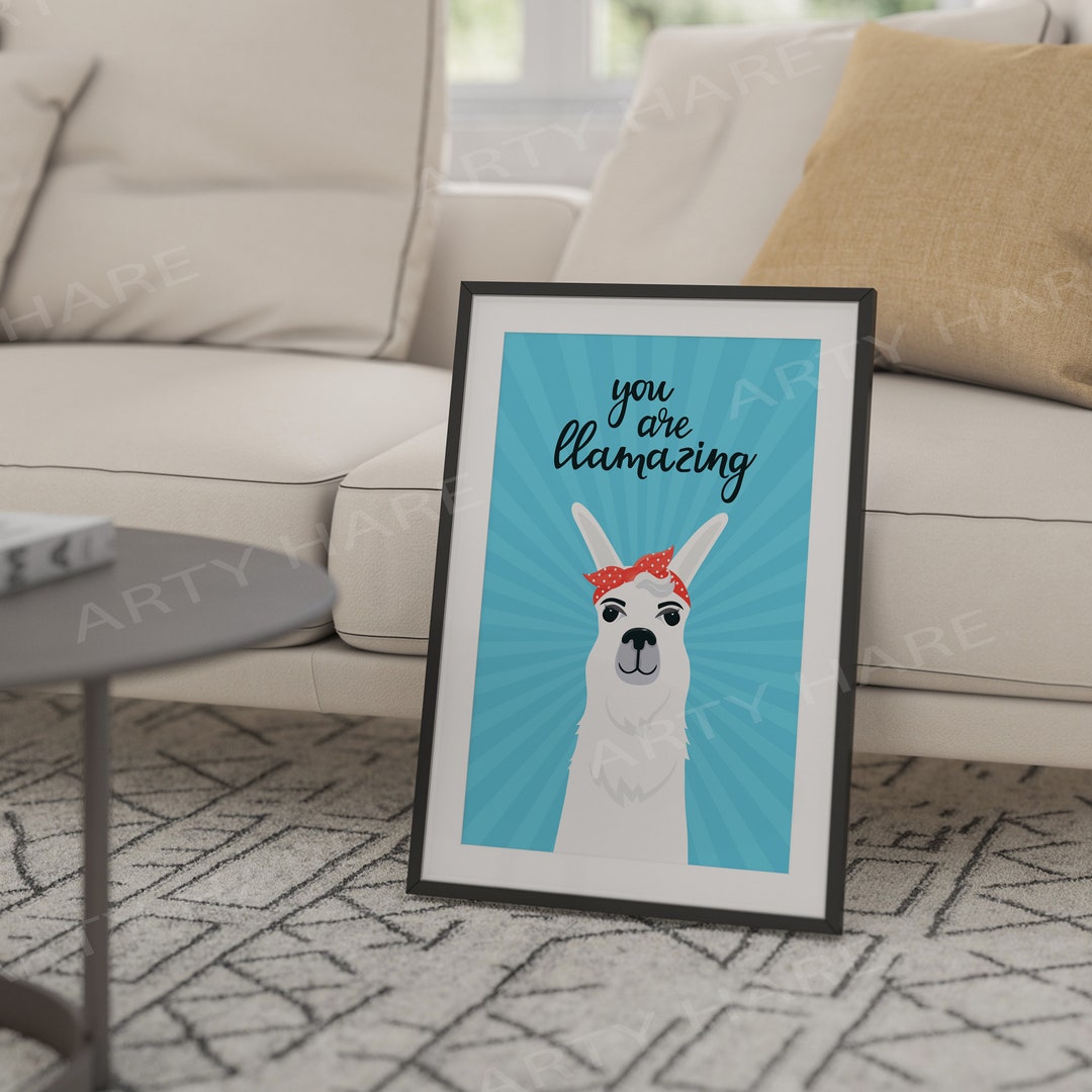 Llama Love High Quality Poster Print Canvas Wall Art Instant Download ...