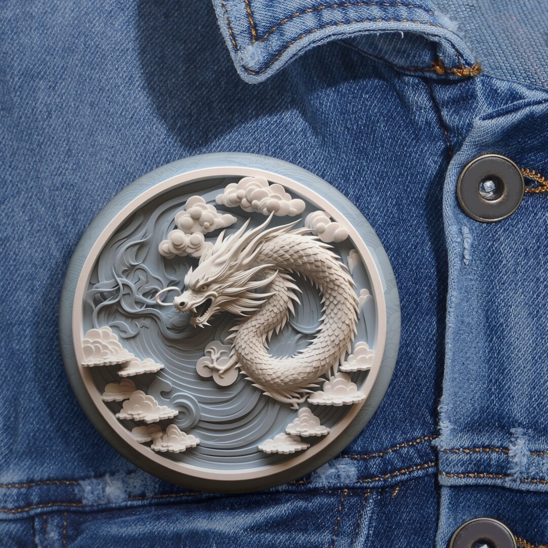 Wind Dragon Pin Buttons - Etsy