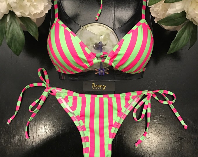 Stripe String Bikini - Etsy