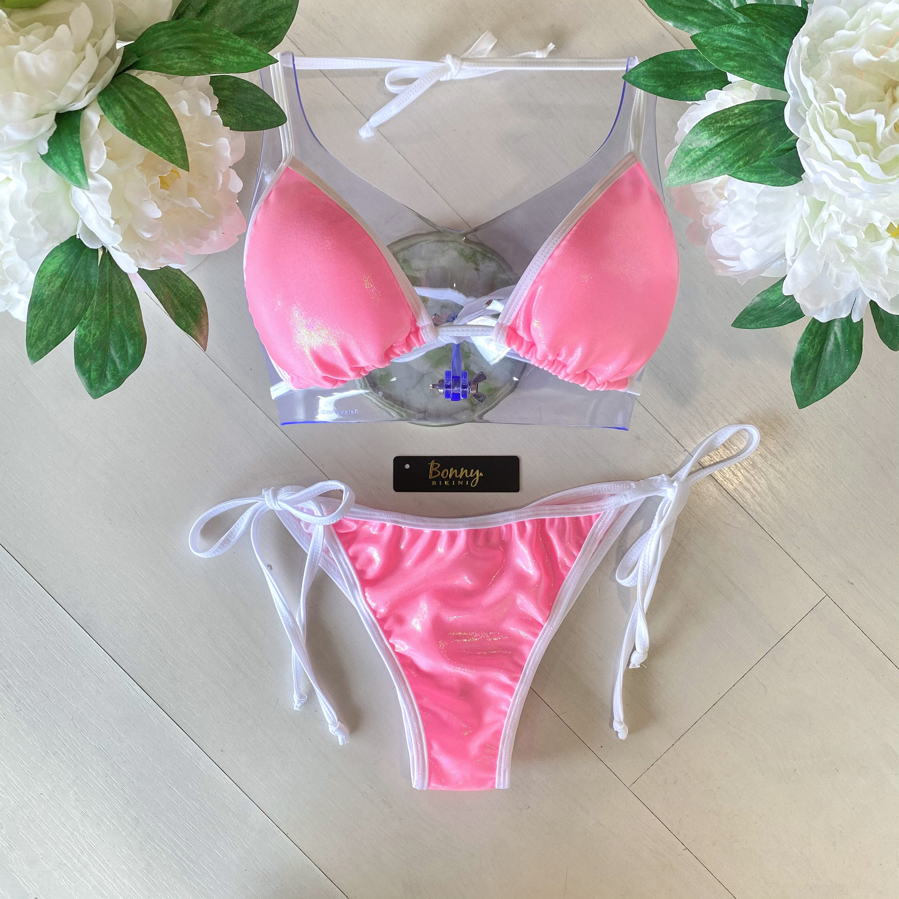 Pink Shimmer String Bikini Pads Included Cheeky or Regular - Etsy