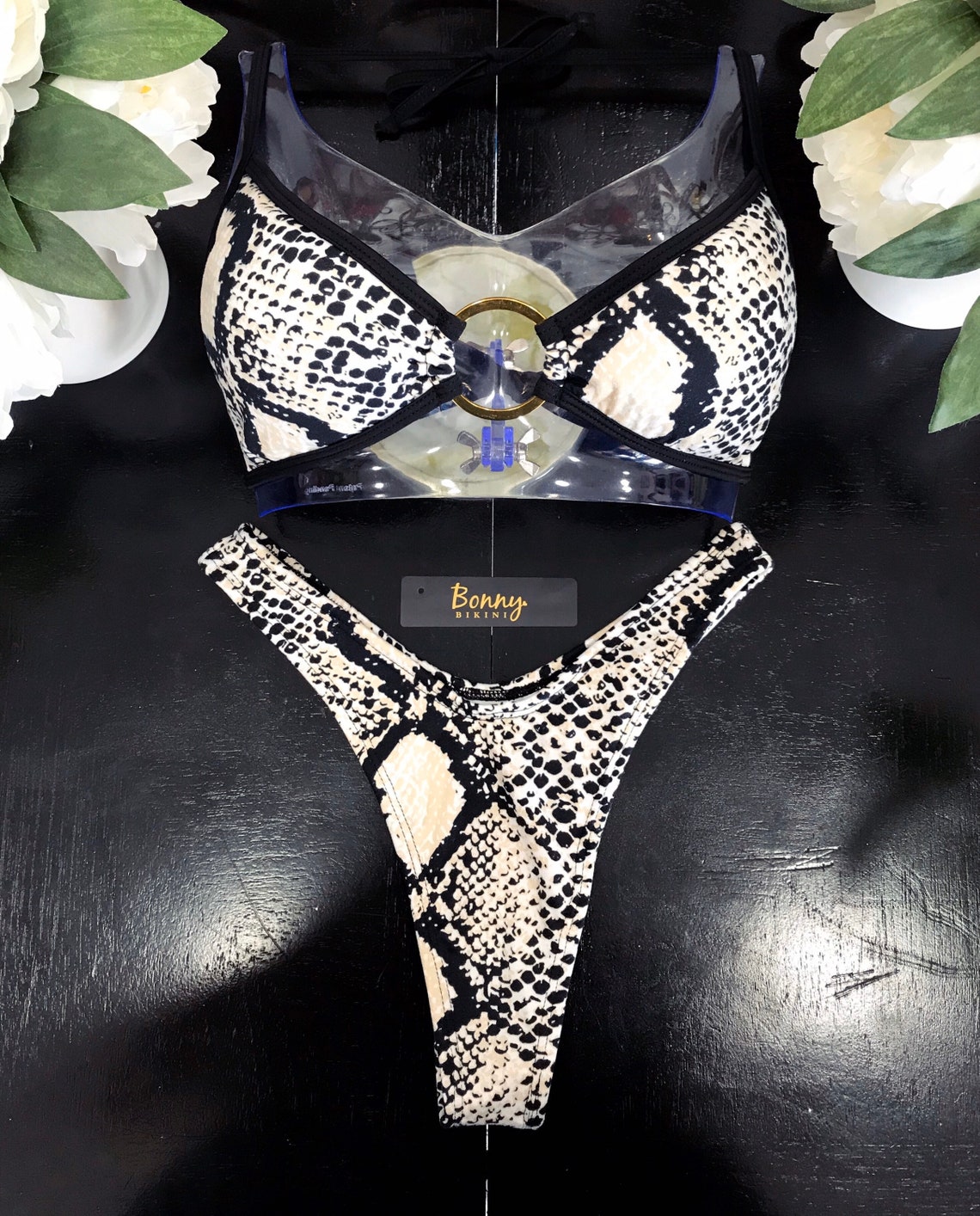 White Snake Bikini - Etsy