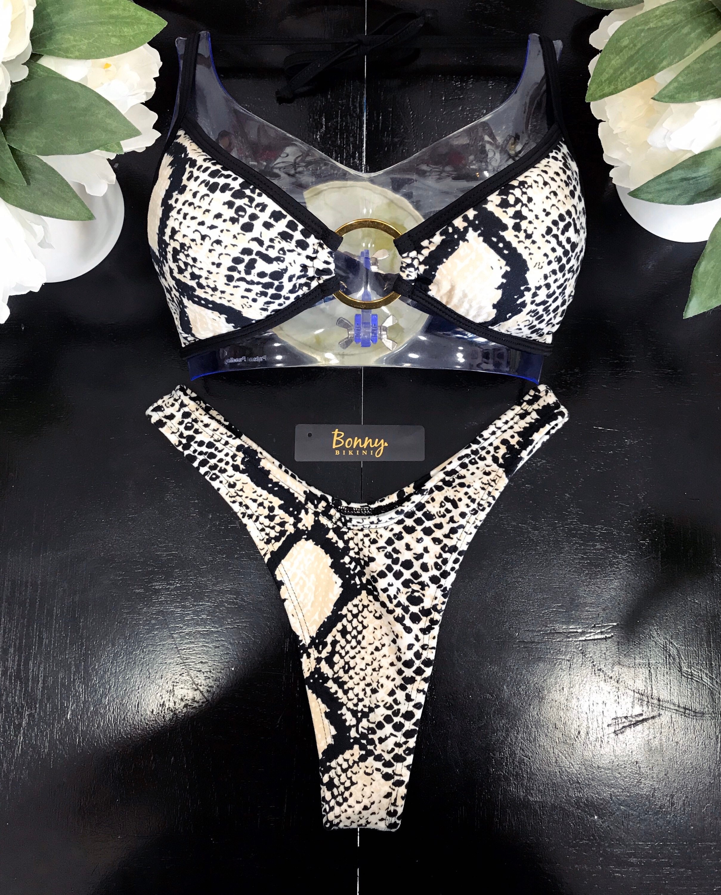 White Snake Bikini - Etsy