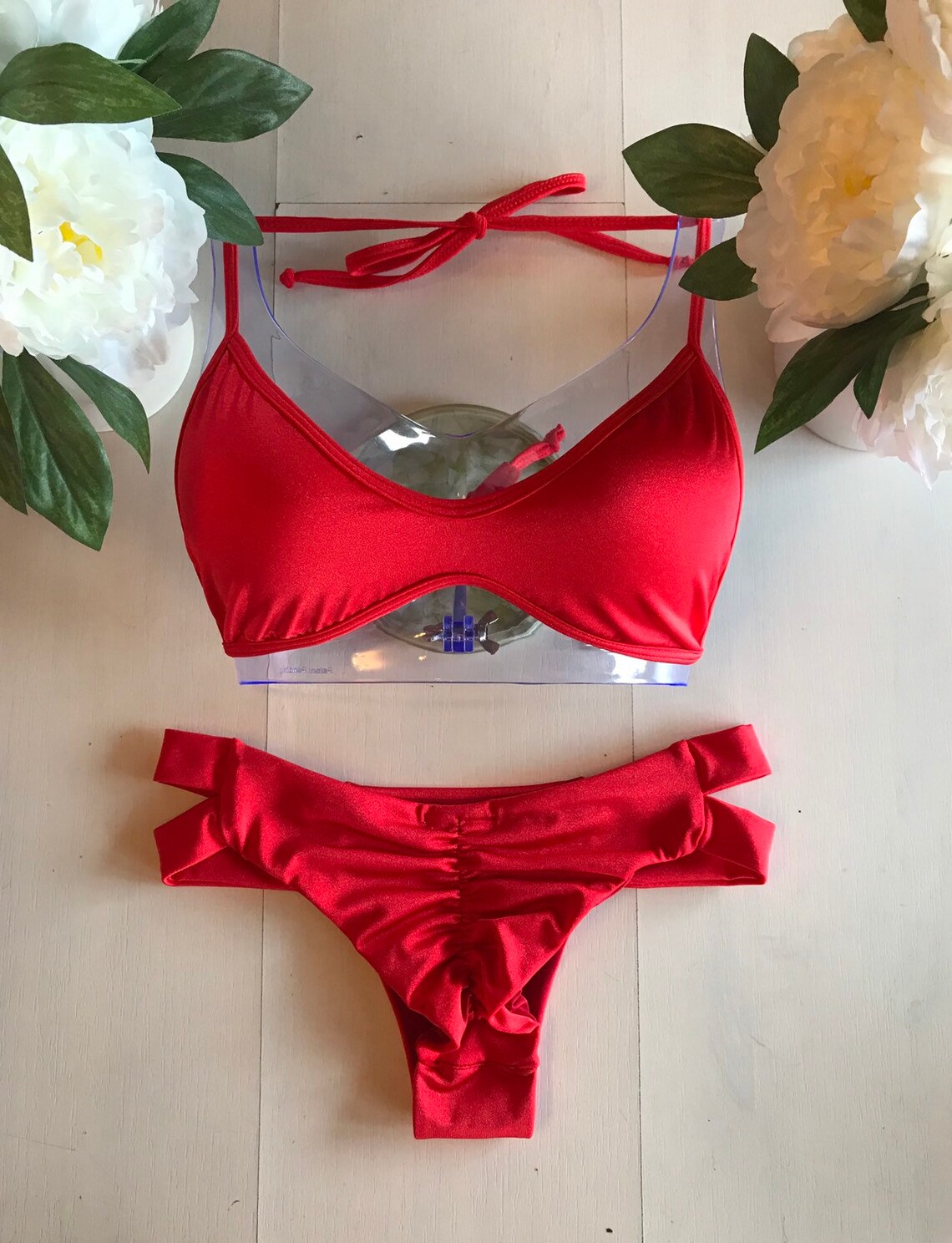 New Red Cheeky Bikini Set - Etsy