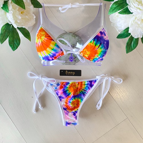 Classic Stripe String Bikini Pads Included Cheeky or - Etsy