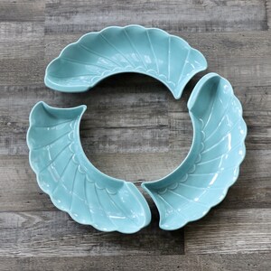Vintage Turquoise Scalloped Edge California Pottery - 3 Piece ...