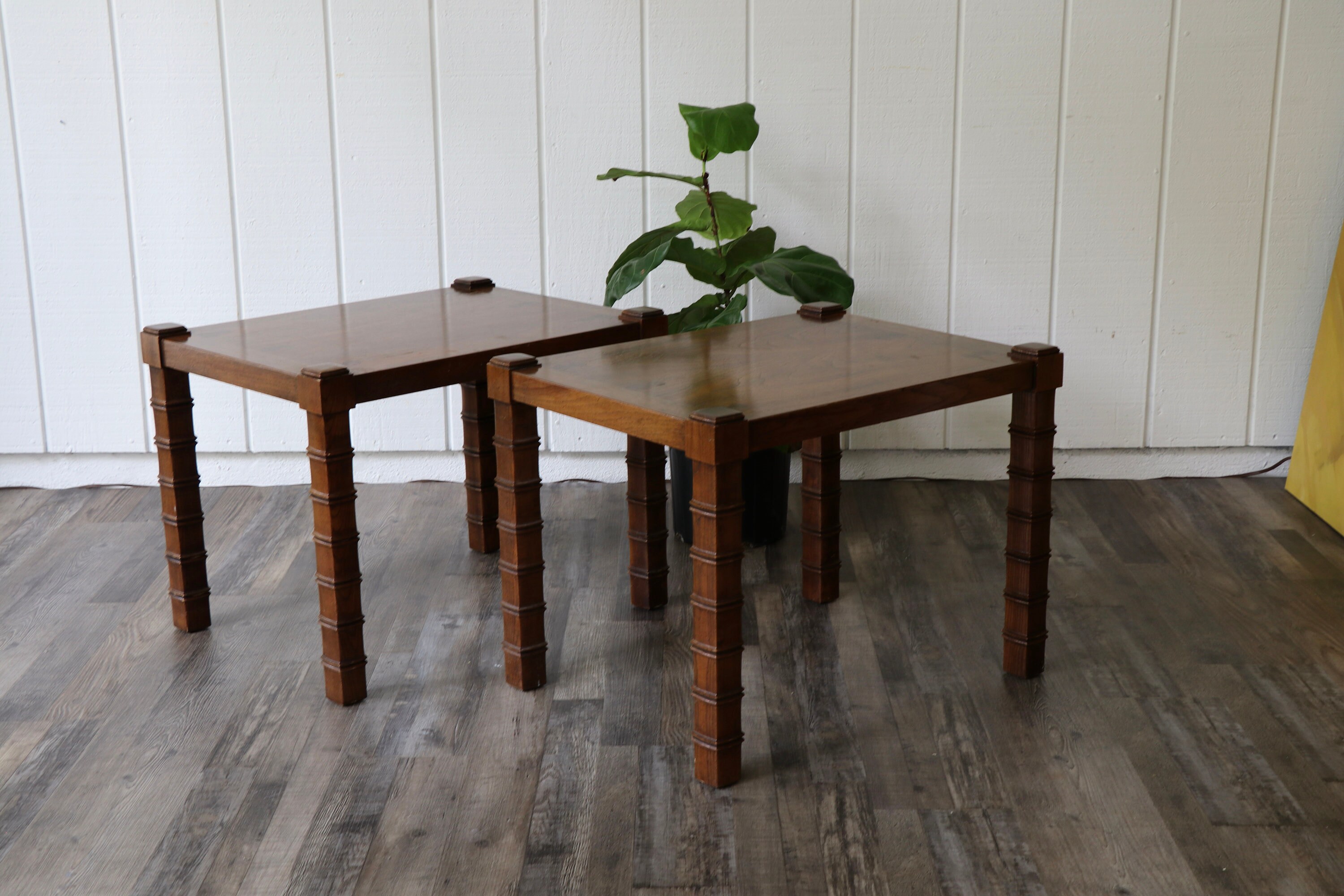 Pair of Wood Side Tables by Lane Furniture - Retro Set Lane End Tables ...