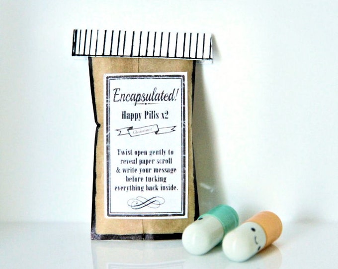 Encapsulated - Tiny Pill Capsules With Secret Mesage Scroll (pack of 2 ...