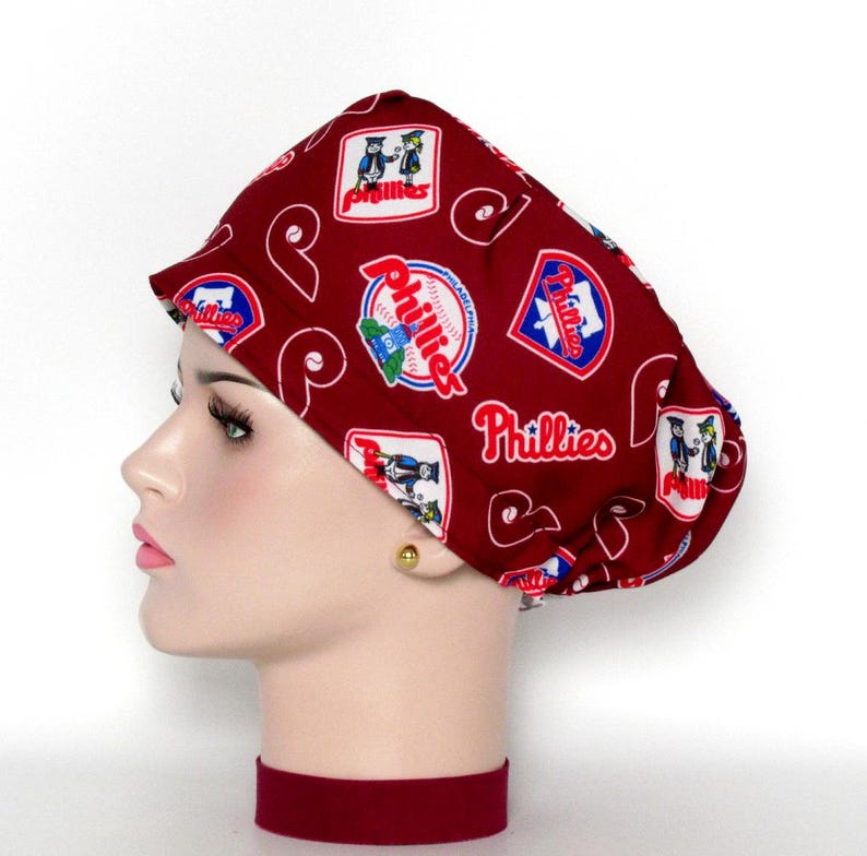 Phillies Euro Scrub Hat: Burgundy Baseball Logo, Soft Synthetic ...