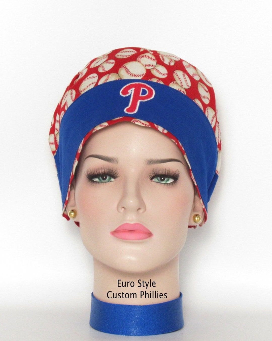 Philadelphia Phillies Custom Red Baseball Cotton Scrub Hats/blue Band ...