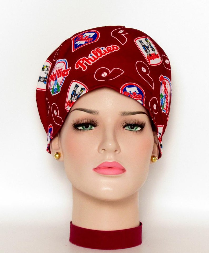 Phillies Euro Scrub Hat: Burgundy Baseball Logo, Soft Synthetic ...