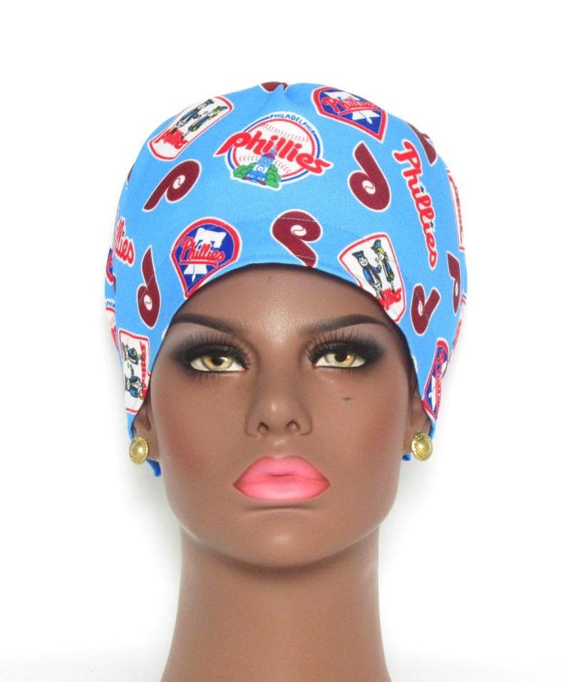 Phillies Euro Scrub Hat: Light Blue Baseball Logo Surgical Cap ...
