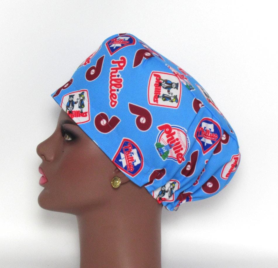 Phillies Euro Scrub Hat: Light Blue Baseball Logo Surgical Cap ...