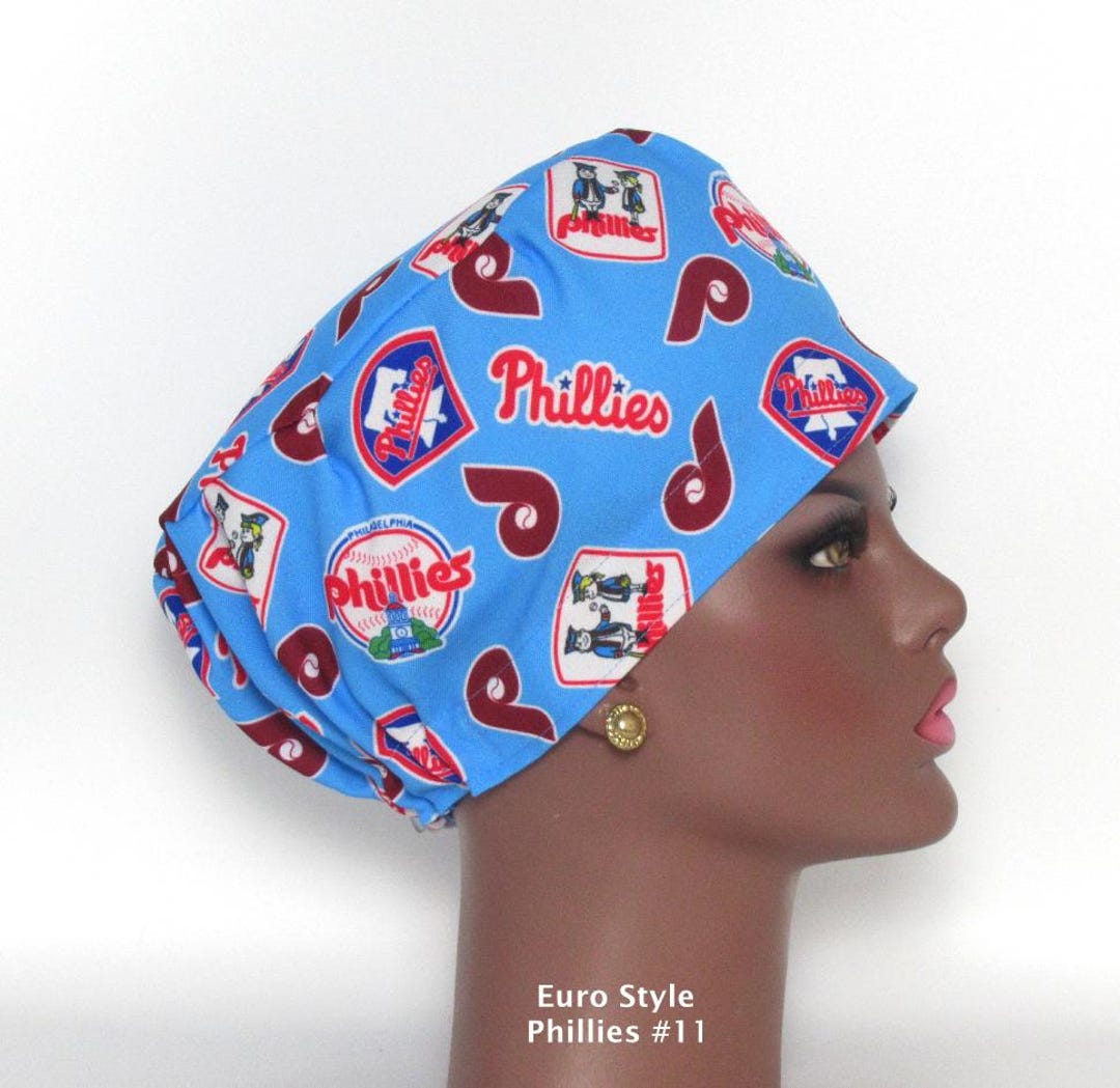 Phillies Euro Scrub Hat: Light Blue Baseball Logo Surgical Cap ...