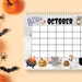 Blank October Monthly Calendar, Halloween, Cute, Printable, Instant ...