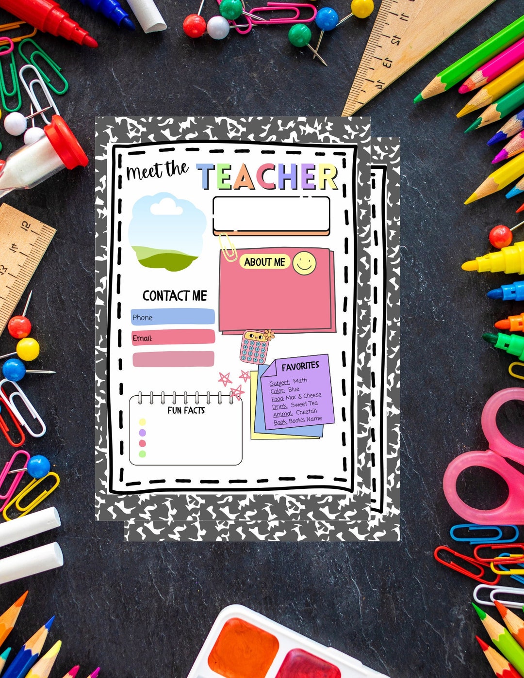 Meet the Teacher, DIGITAL Download, Printable Worksheet - Etsy