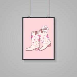 Disco Cowgirl, Boots, Howdy, Dorm Wall Art, Wall Art, 16"x20", 11"x 14 ...