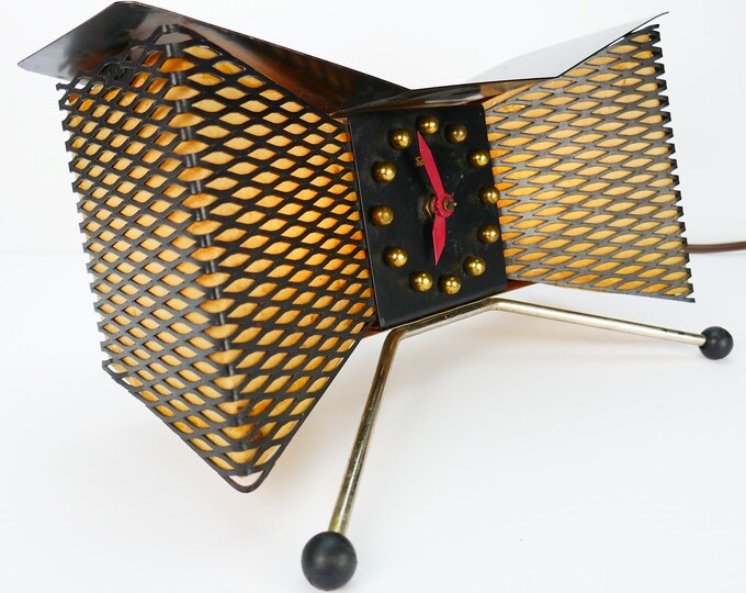 ICONIC Vintage 1950s Snider Clock Mid Century Modern Atomic TV Lamp ...