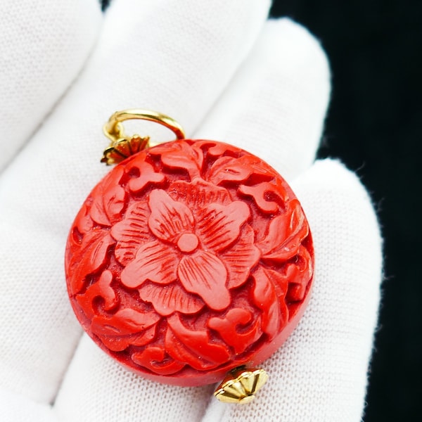 Cinnabar Pendant - Etsy