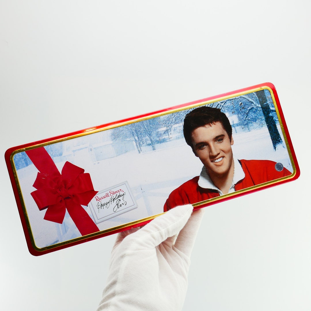 Vintage 90's Collectible Elvis Tin - Russell Stover Candy - Christmas ...
