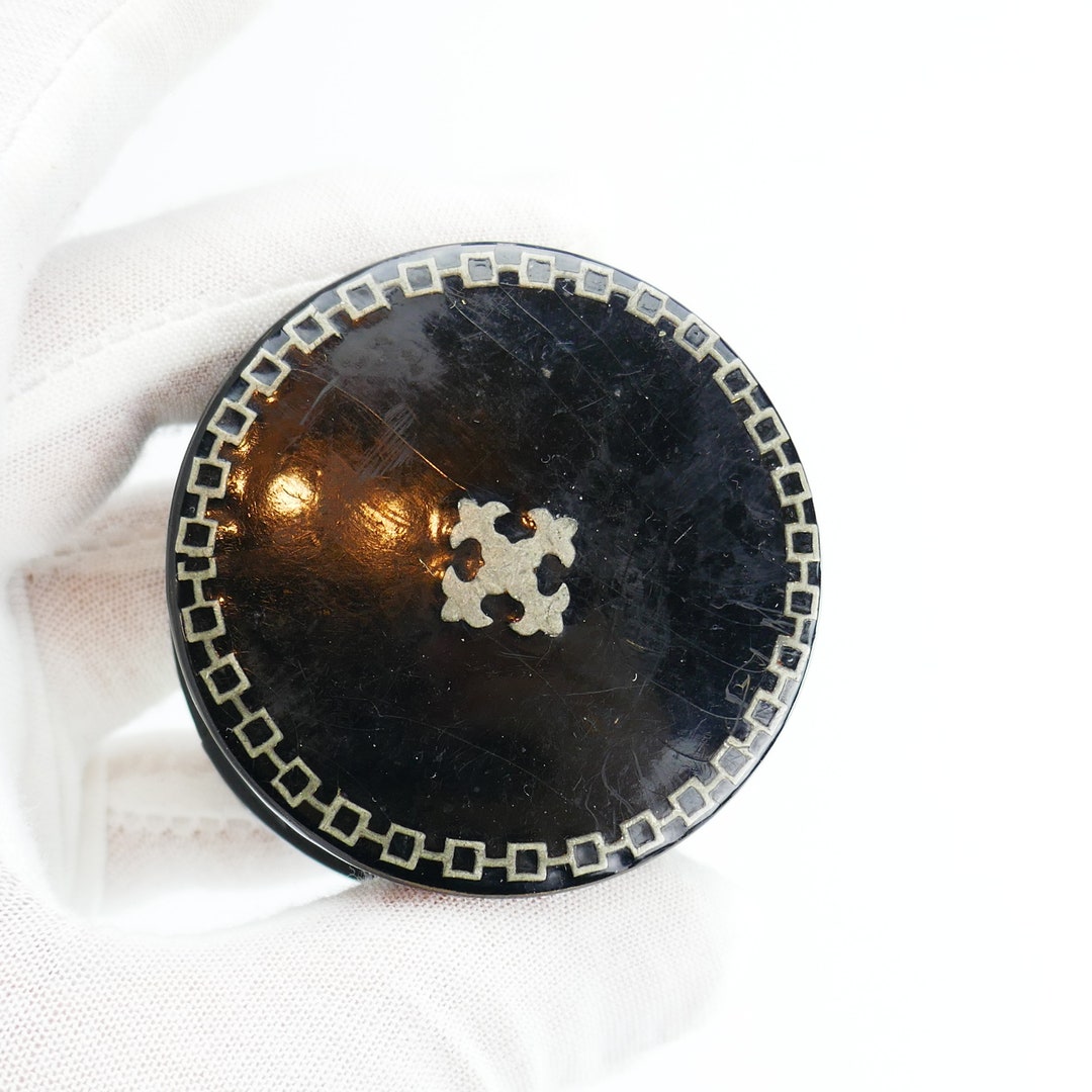 Antique Victorian Snuff Box Victorian Tobacco Silver Inlays Paper Mache ...