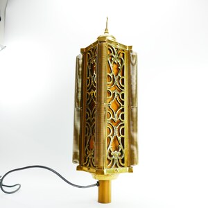 Antique Church Gold Tone Art Deco Cross Funeral Lamp Crucifix Light ...