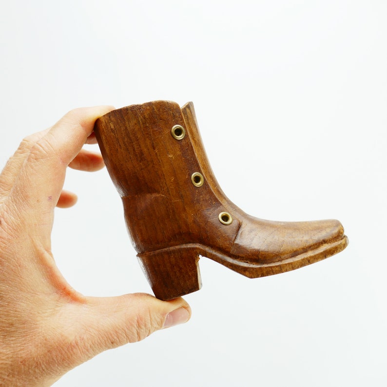 Vintage Miniature Hand Made Wood Carved Wooden Boots Folk Art Cowboy ...